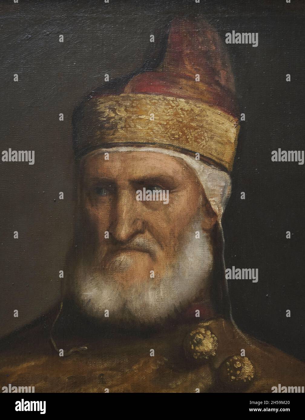 Head detail in the oil painting of Doge Andrea Gritti by the Italian ...