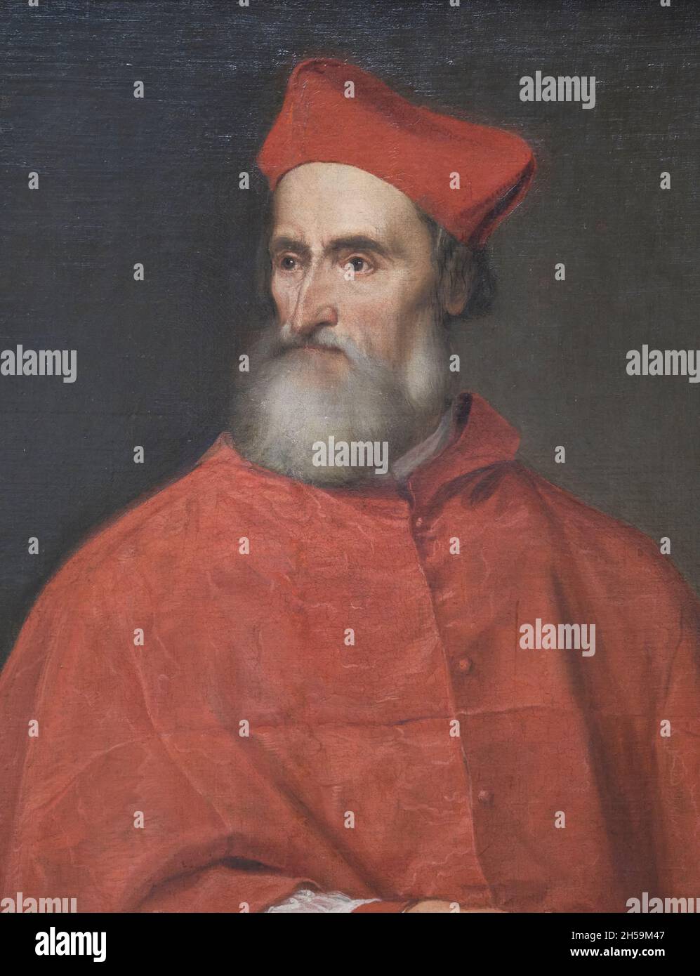 An oil painting of Cardinal Pietro Bembo by the Italian artist Titian ...