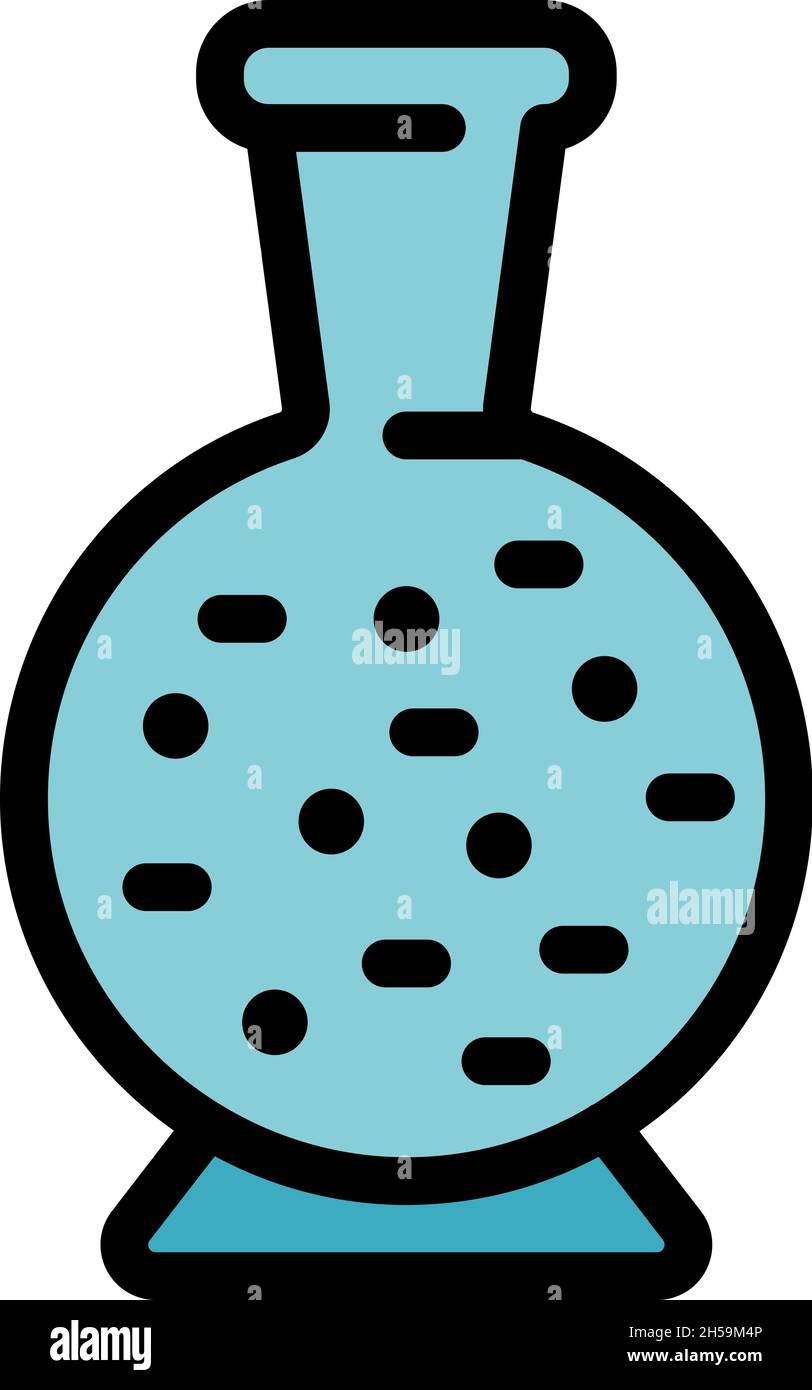 Flask microbiology icon. Outline flask microbiology vector icon color ...