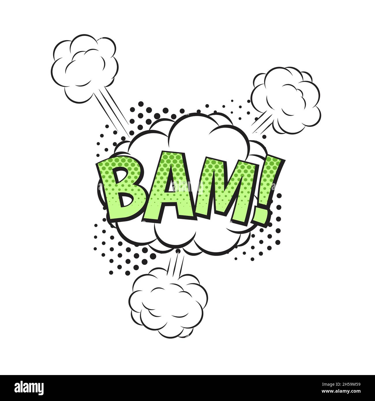 BAM, comic book explosion icon isolated. illustration Stock Photo - Alamy