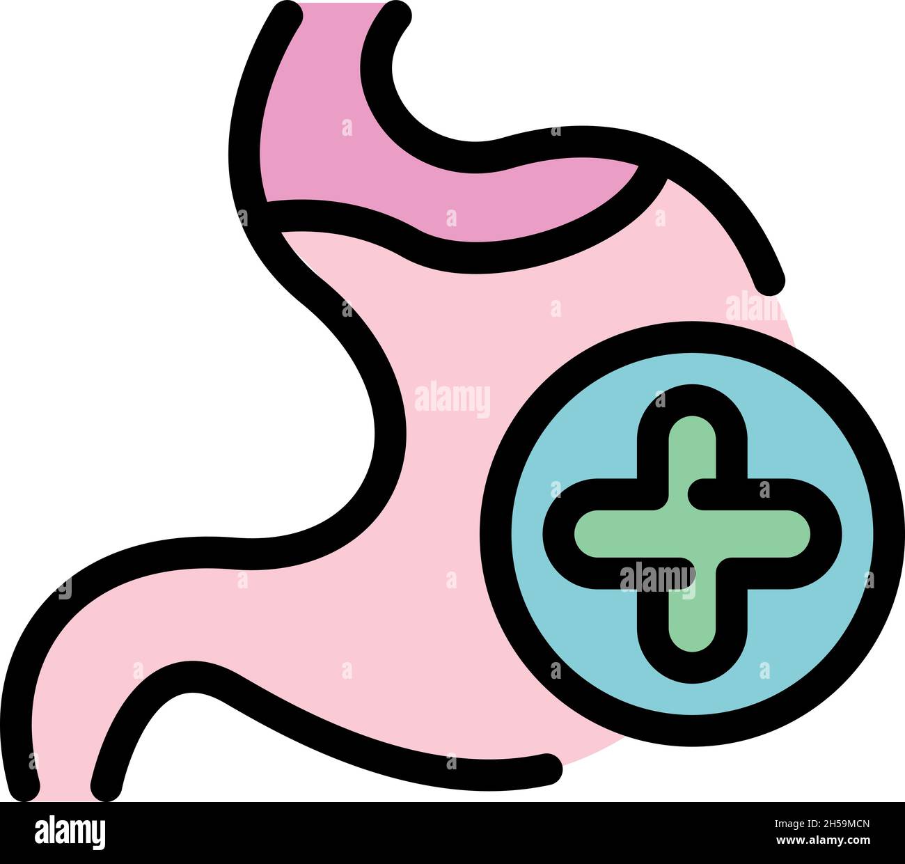 Stomach medical probiotics icon. Outline stomach medical probiotics ...