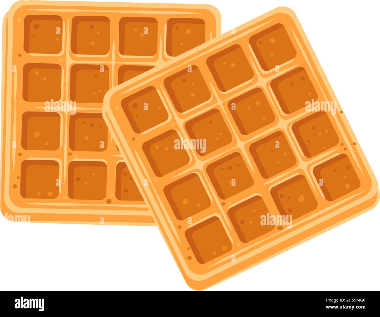 Square waffle icon. Fresh pastries for breakfast or a snack for tea and ...