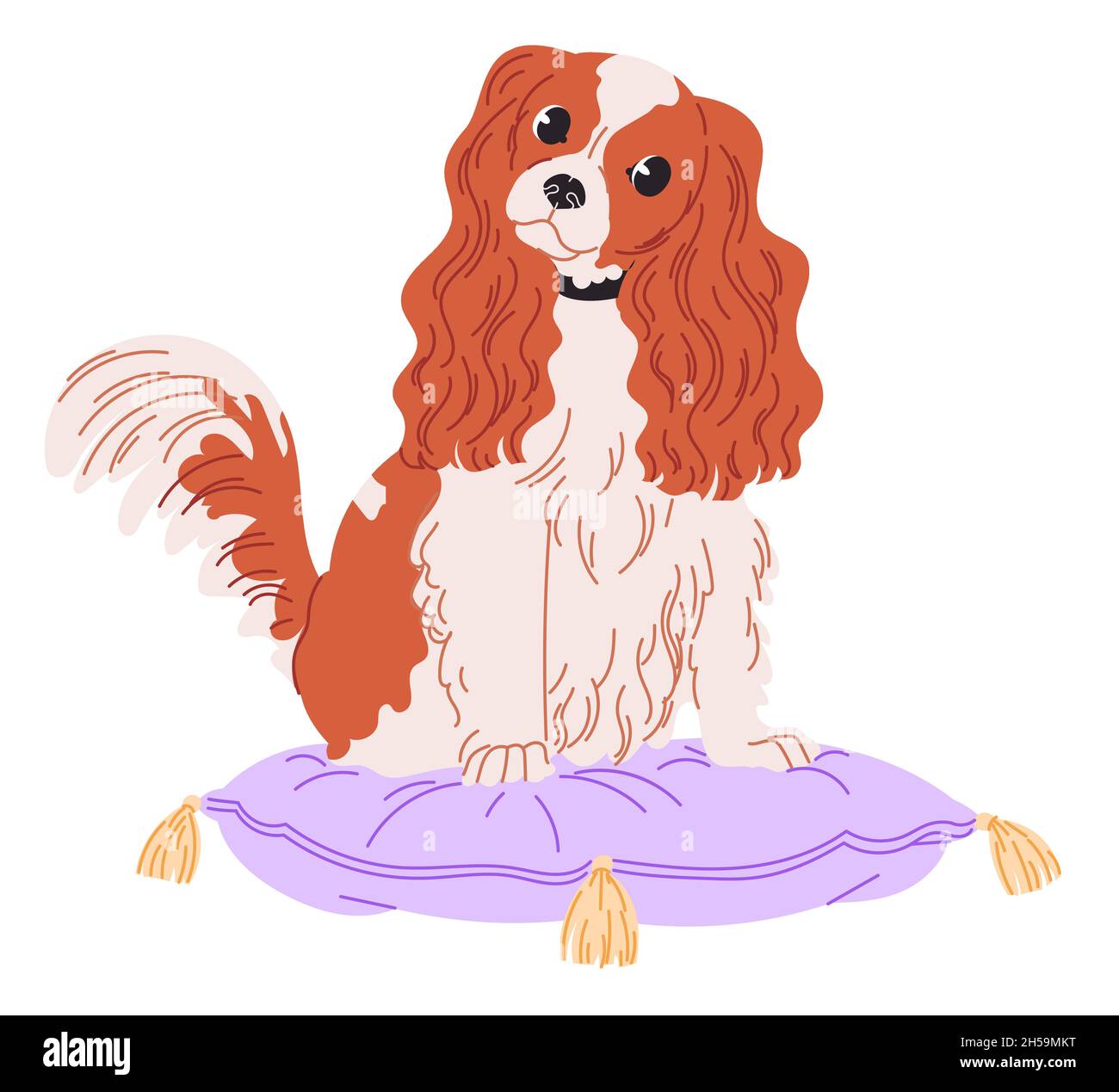 Cute puppy cavalier king Stock Vector Images - Alamy