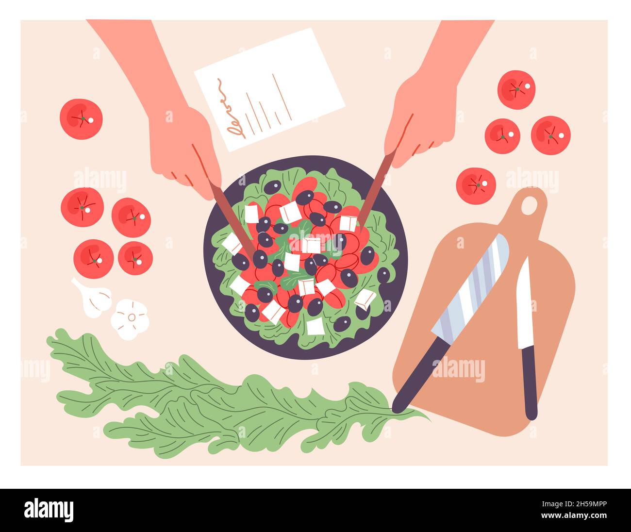 Cooking from above Stock Vector Images - Alamy