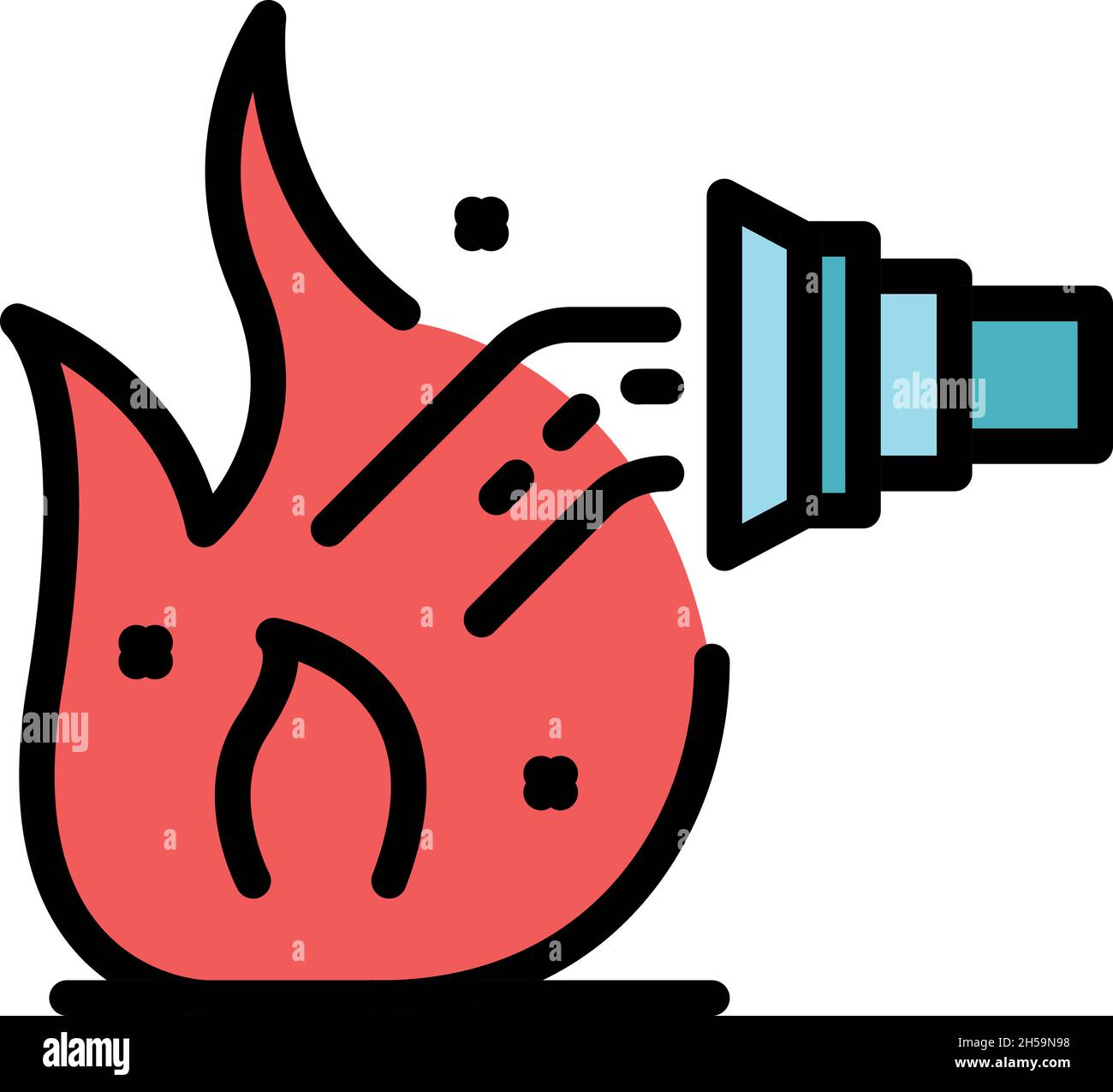 Fireman rescuer icon. Outline fireman rescuer vector icon color flat ...