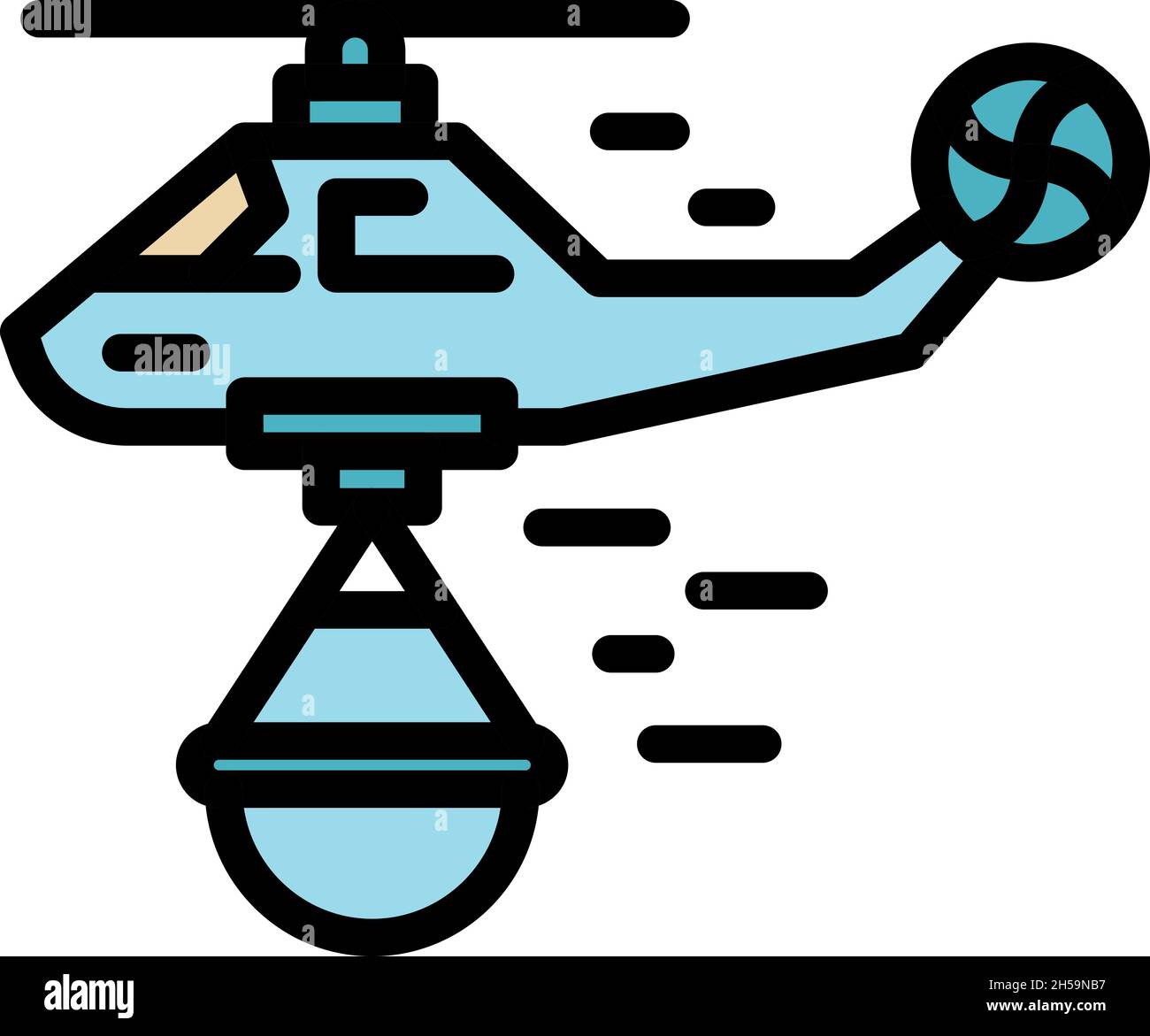 Rescue helicopter icon. Outline rescue helicopter vector icon color ...
