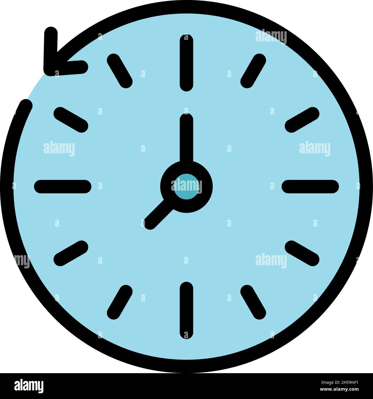 Minute stopwatch icon. Outline minute stopwatch vector icon color flat ...