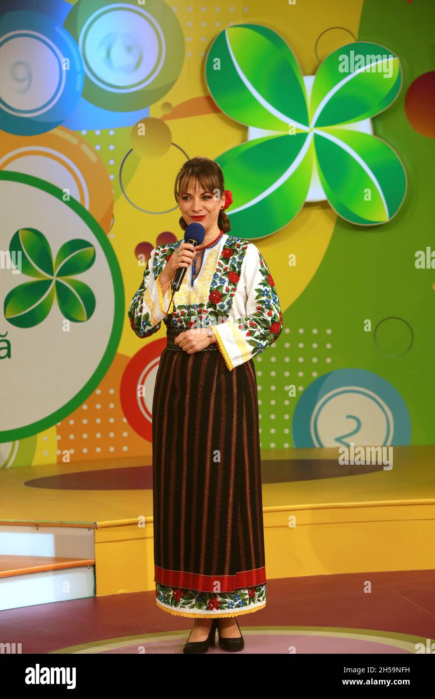 BUCHAREST, ROMANIA - February 09, 2020: Nadia Duluman, the folk singer ...