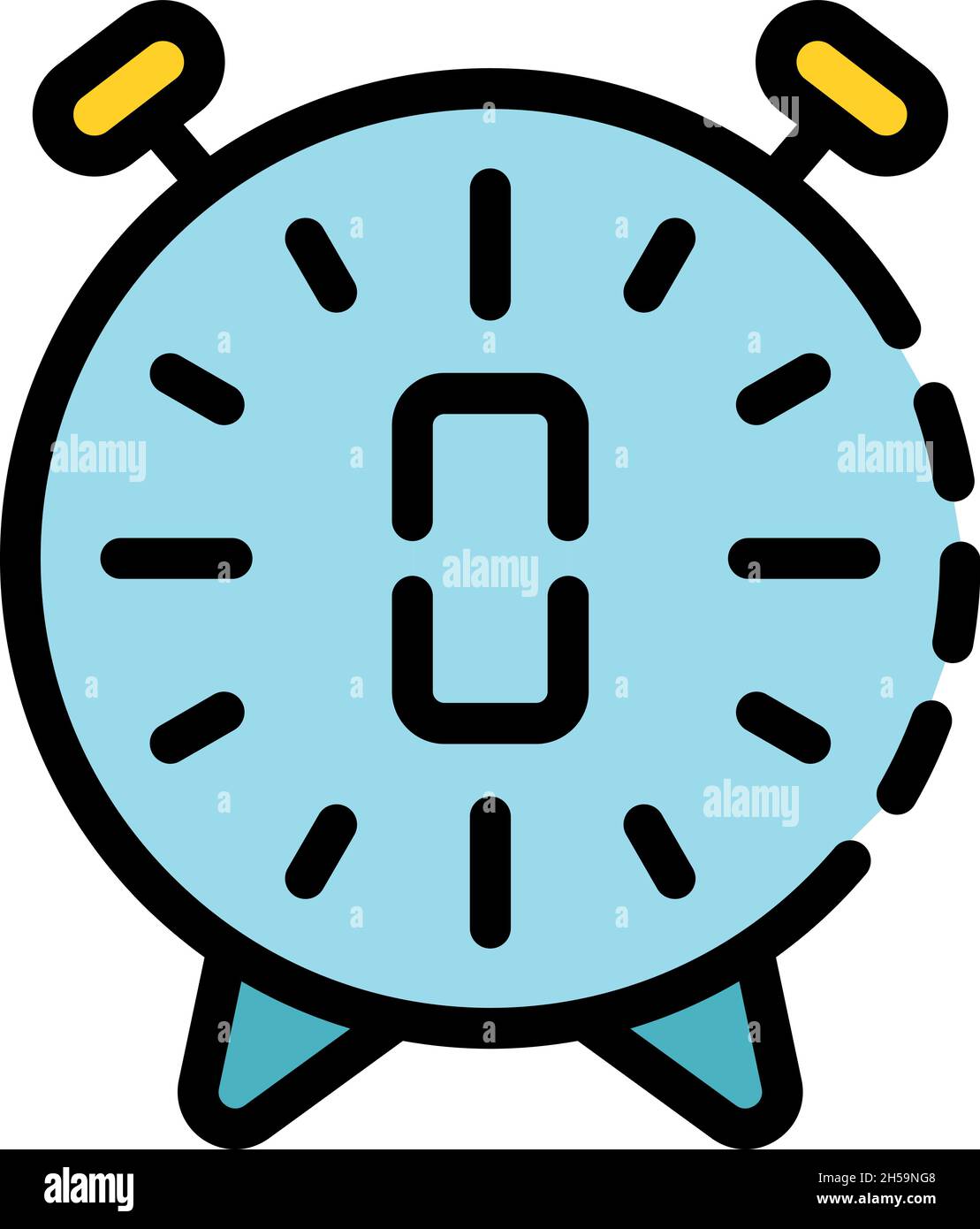 Digital timer icon. Outline digital timer vector icon color flat ...
