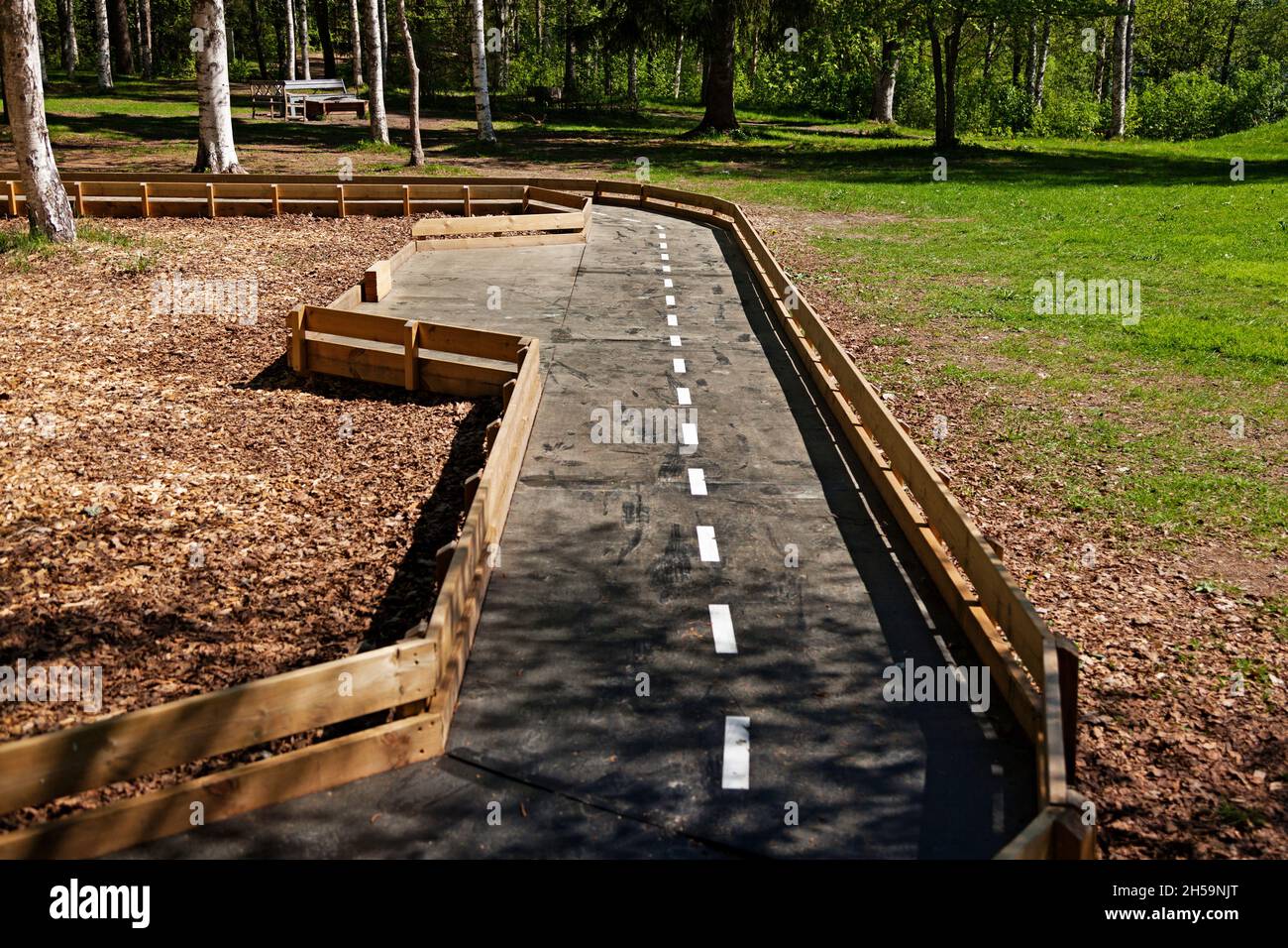 car track for children in a park Stock Photo - Alamy