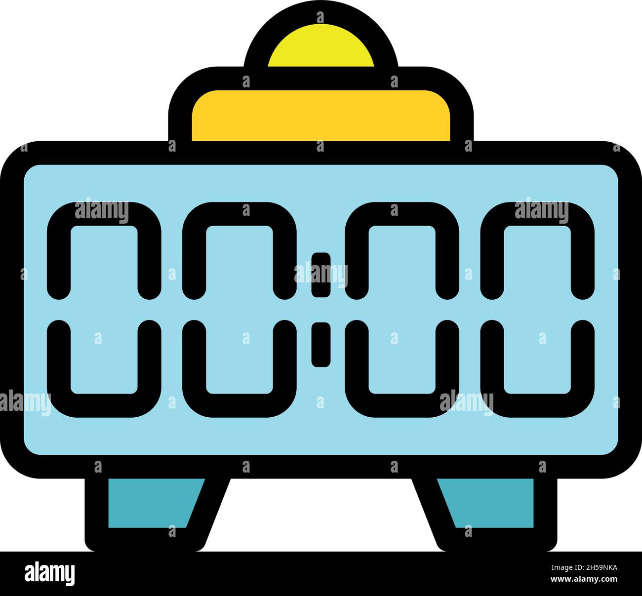Digital alarm clock icon. Outline digital alarm clock vector icon color ...