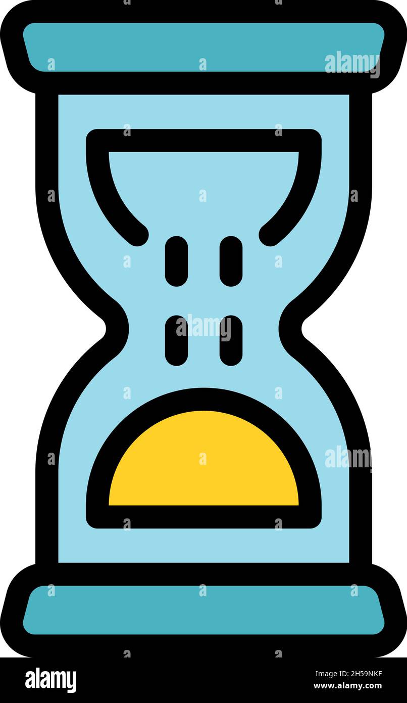 Hourglass stopwatch icon. Outline hourglass stopwatch vector icon color ...