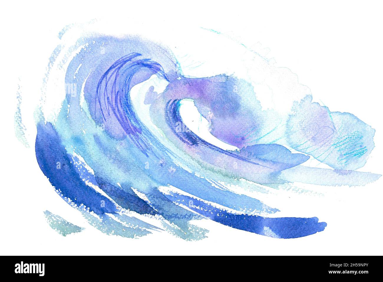 Water splash blue wave wavy symbol watecolor Stock Photo - Alamy