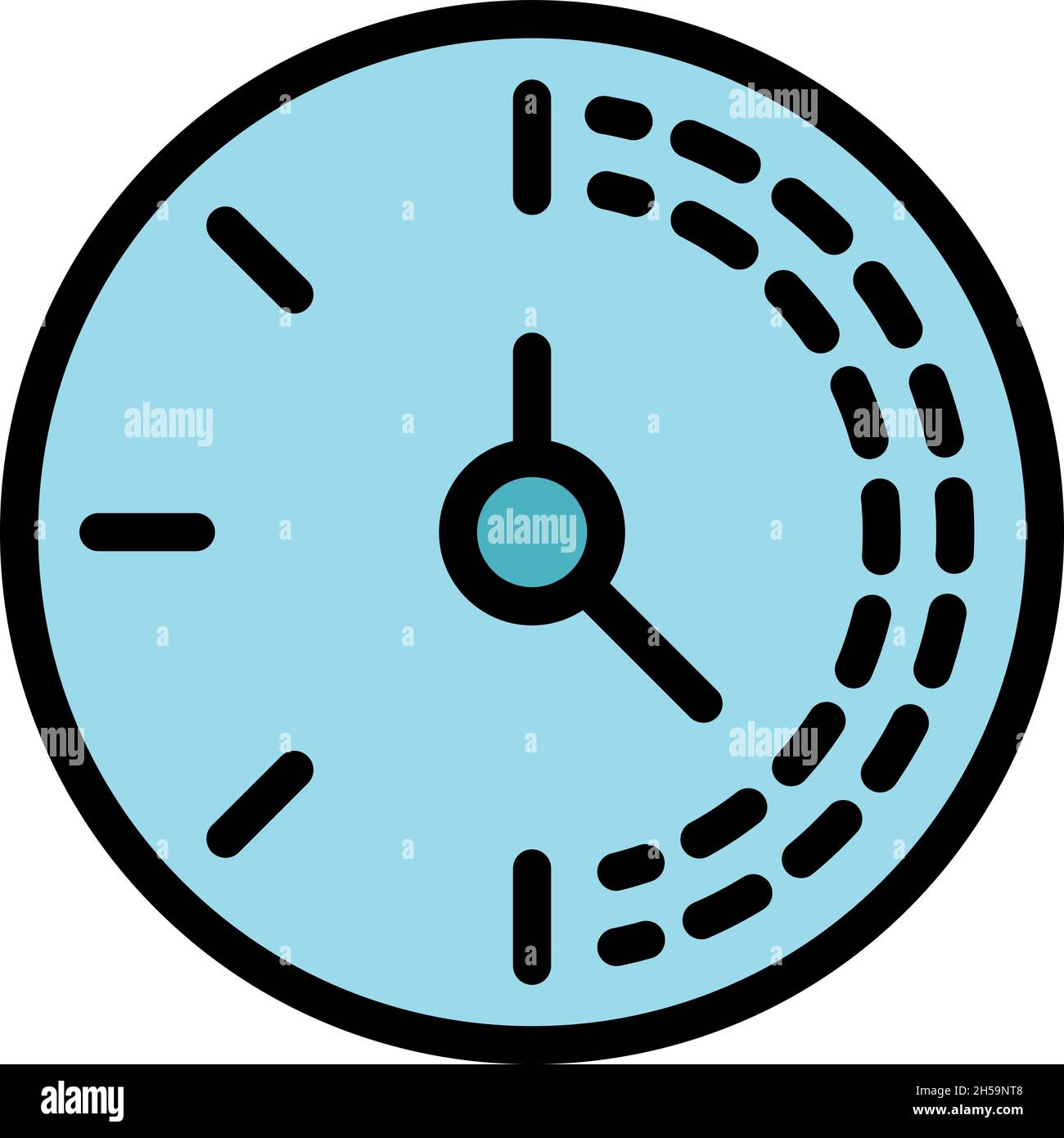 Countdown stopwatch icon. Outline countdown stopwatch vector icon color ...