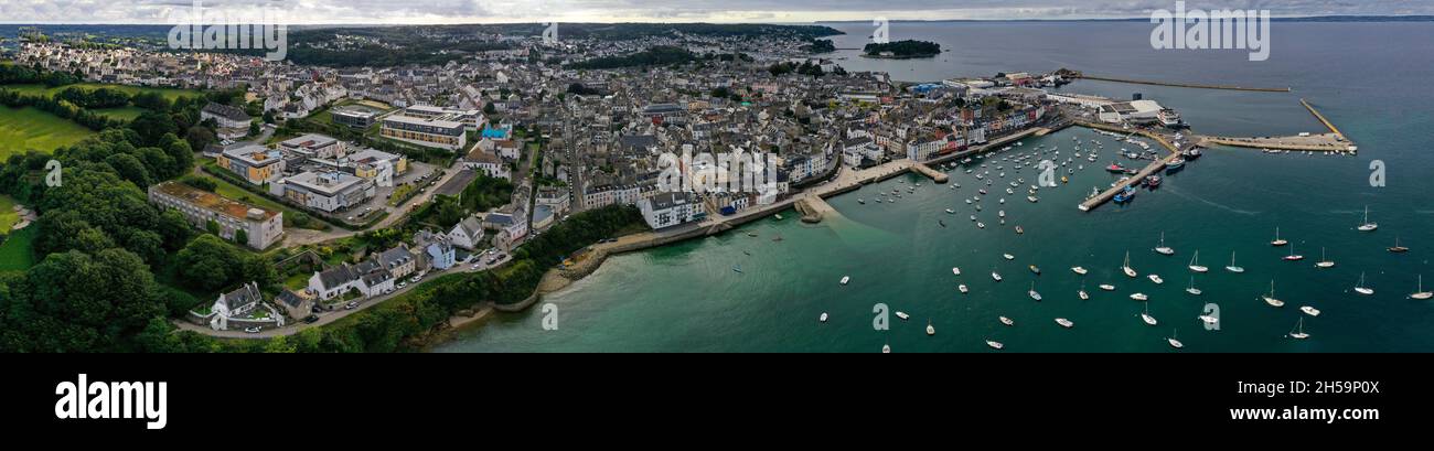 aerial view on the harbor of douarnenez on brittany in france Stock ...