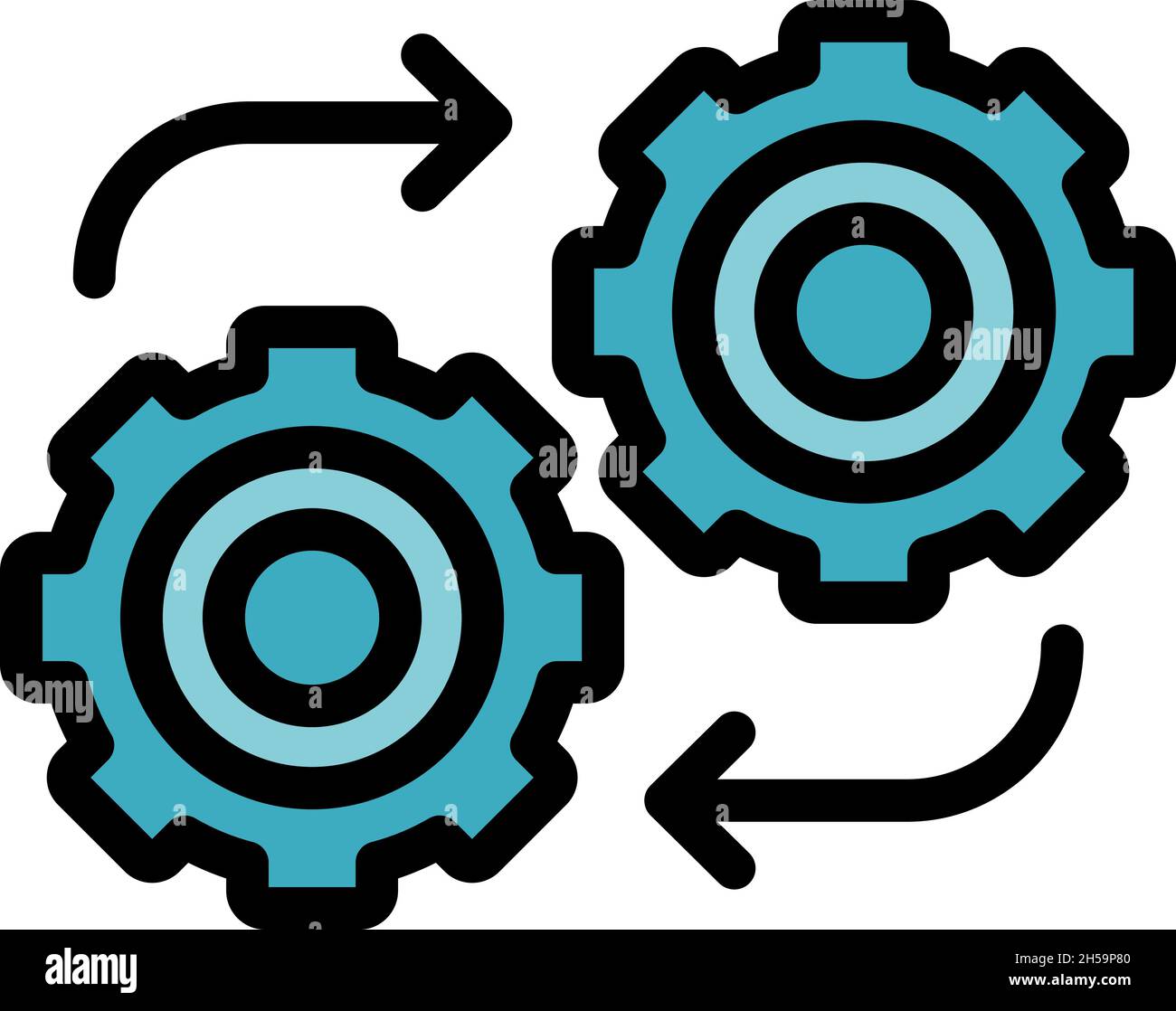 Adaptation gear wheel icon. Outline adaptation gear wheel vector icon ...