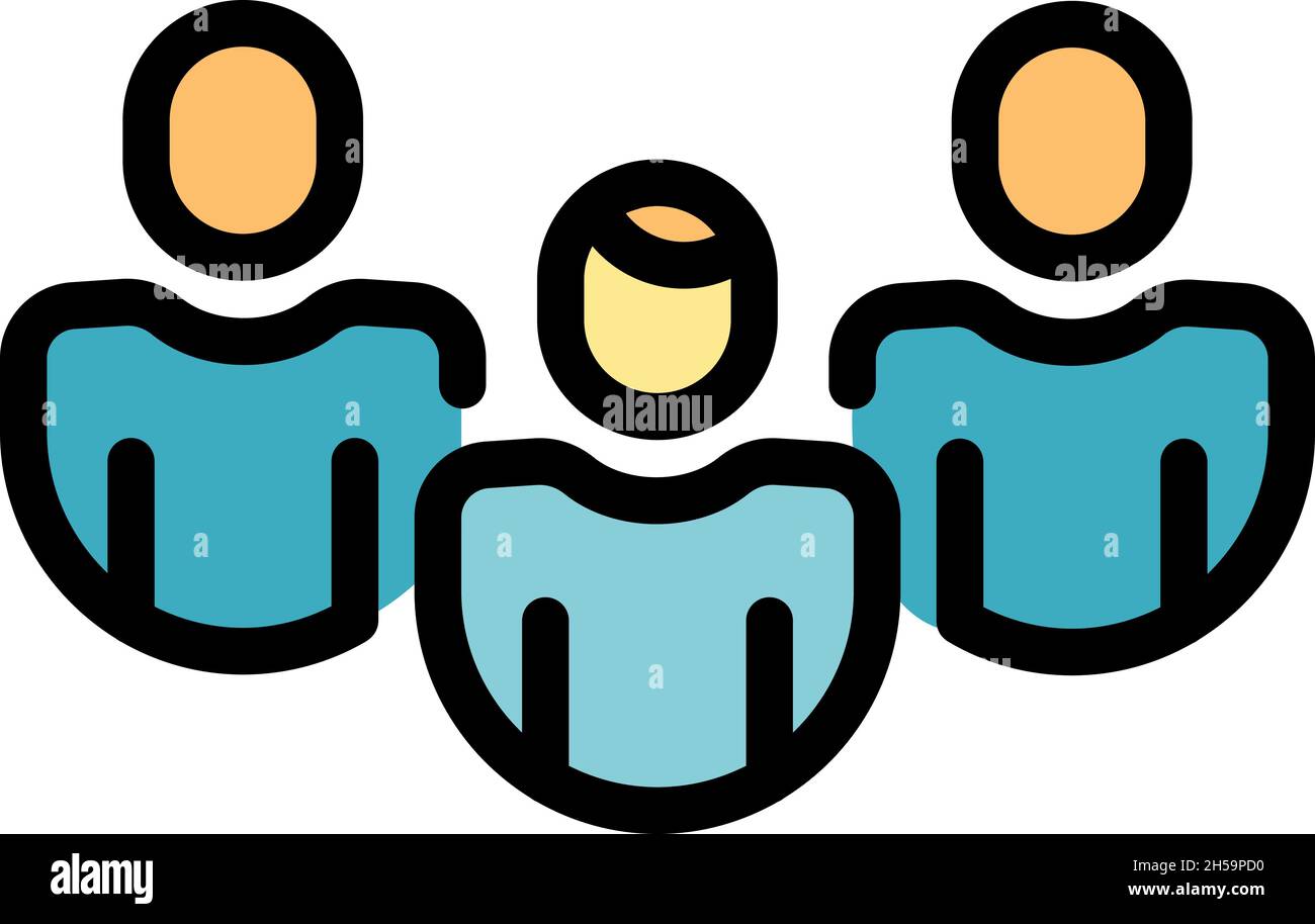 Group adaptation icon. Outline group adaptation vector icon color flat ...