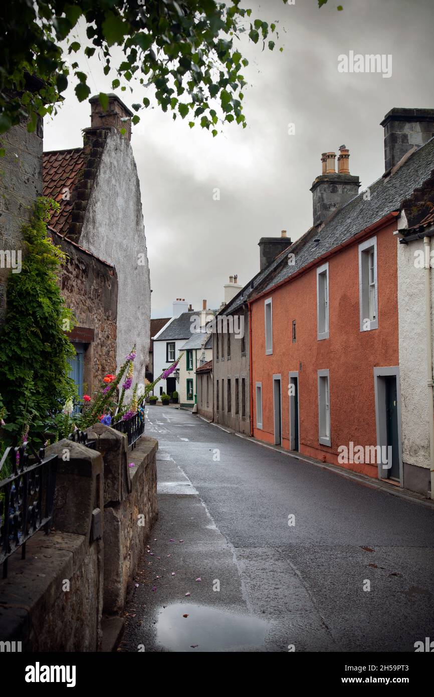 Quaint Village Street with Houses in Culross, Scotland Stock Photo - Alamy