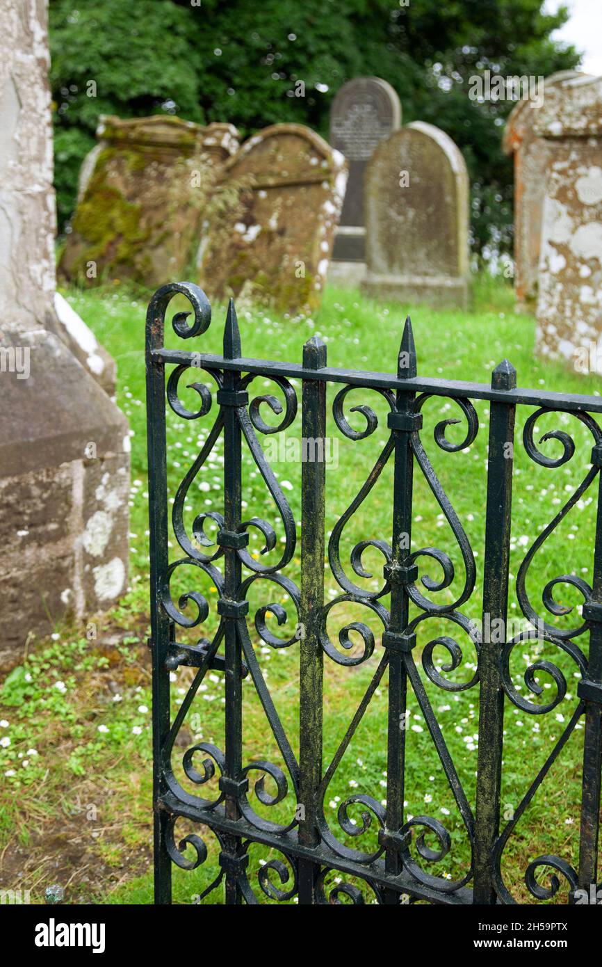 Wrought Iron Gate by Cemetery Stock Photo - Alamy