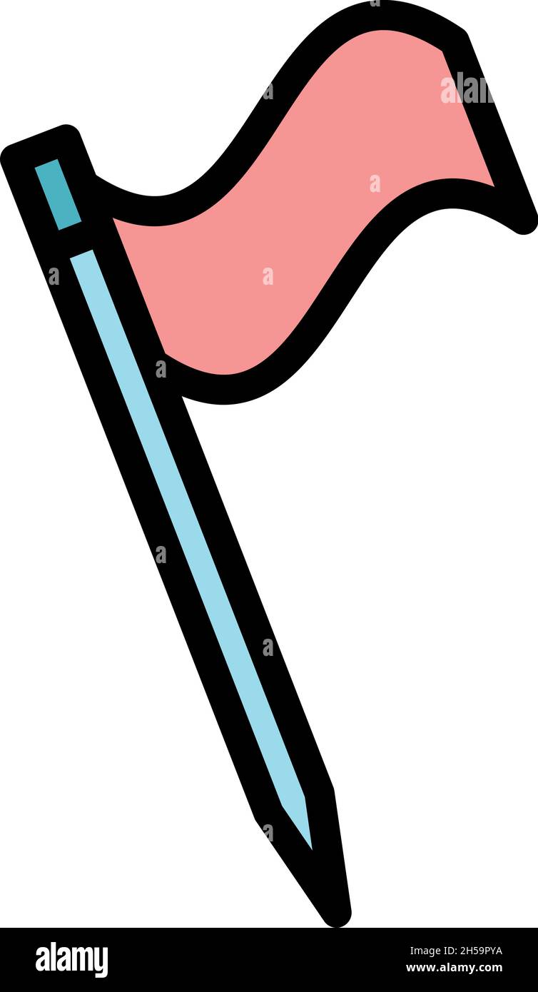 Flag toothpick icon. Outline flag toothpick vector icon color flat ...