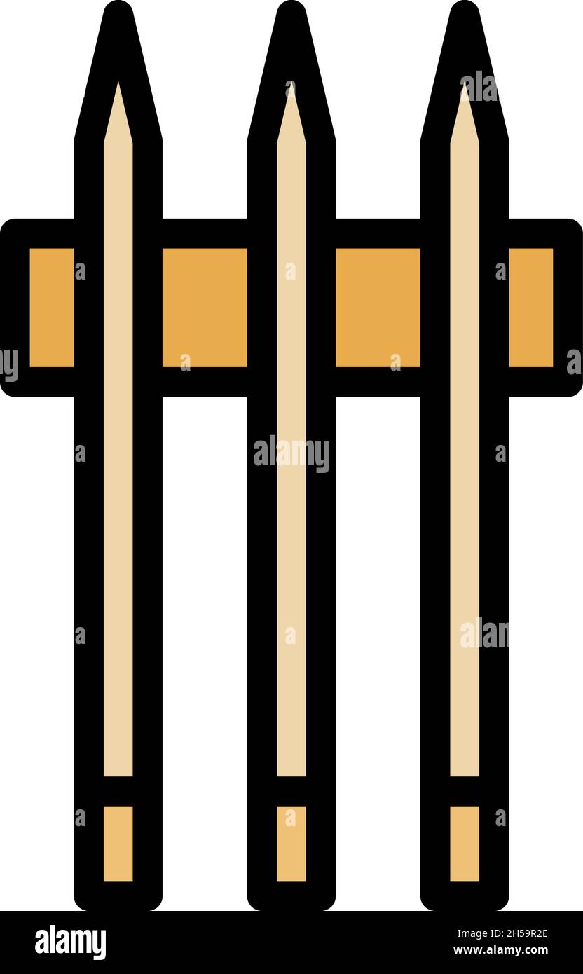 Set of toothpick icon. Outline set of toothpick vector icon color flat ...