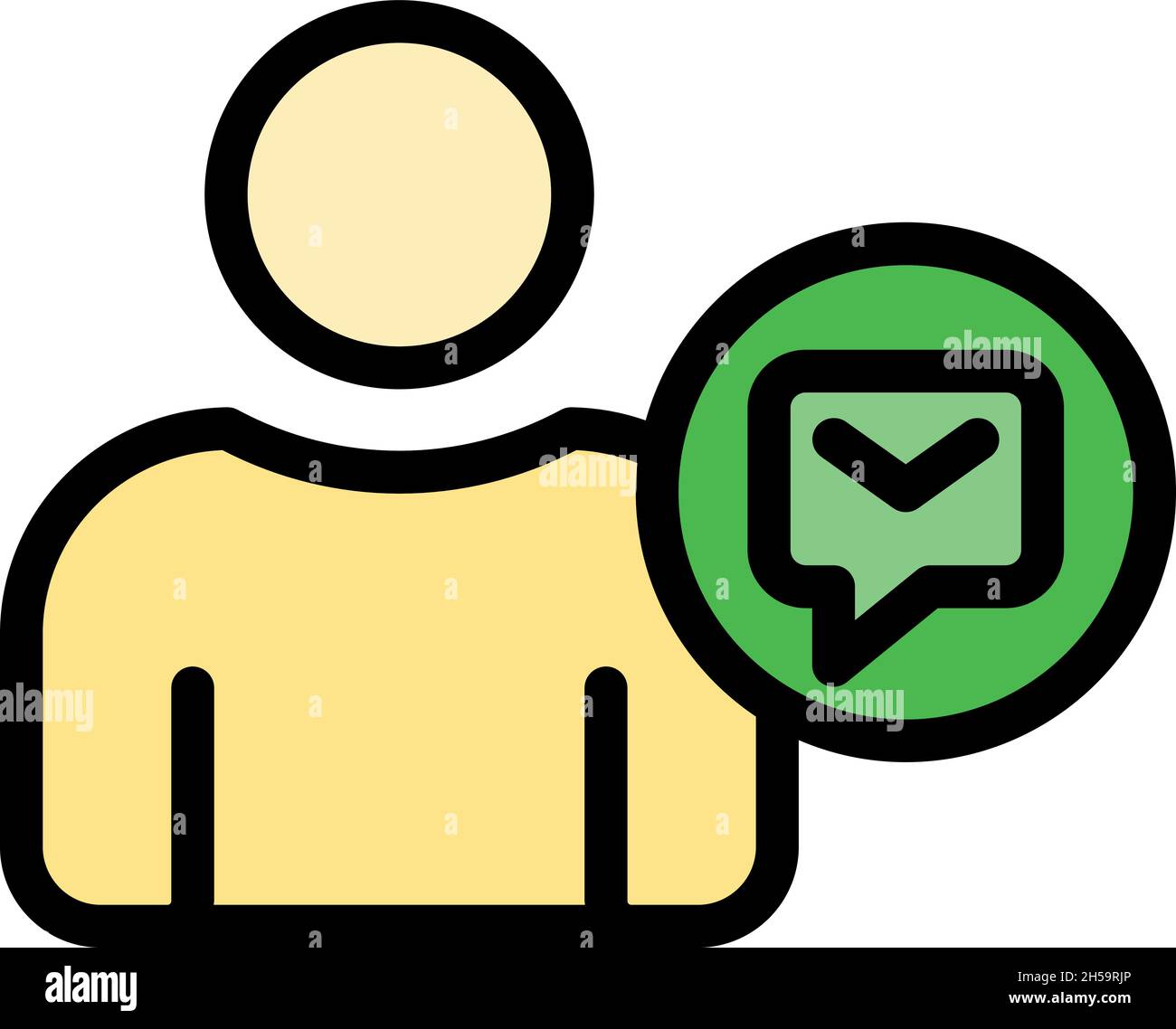 Chat request icon. Outline chat request vector icon color flat isolated ...