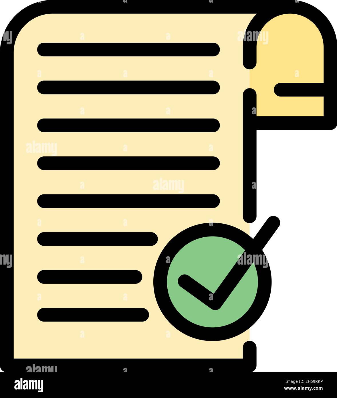 Document request icon. Outline document request vector icon color flat ...