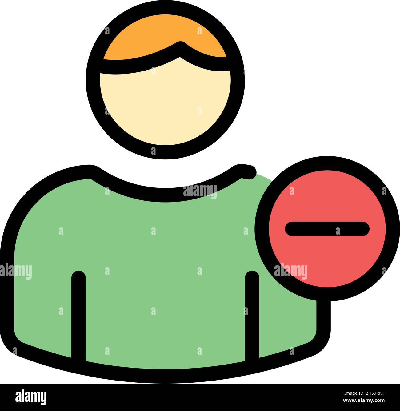 Reject friend request icon. Outline reject friend request vector icon ...