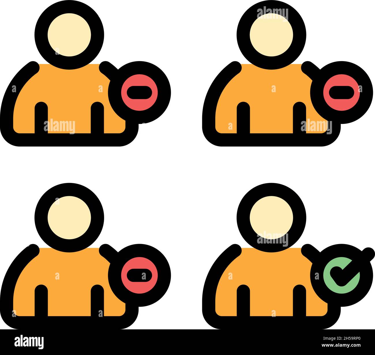 Worker request icon. Outline worker request vector icon color flat ...