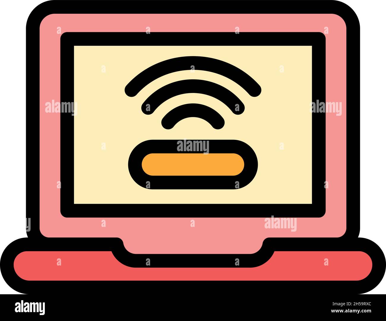 Wifi laptop request icon. Outline wifi laptop request vector icon color ... Wifi laptop request icon. Outline wifi laptop request vector icon color ...