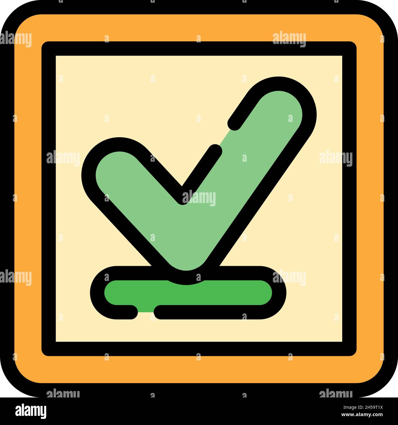 Approved request icon. Outline approved request vector icon color flat ...