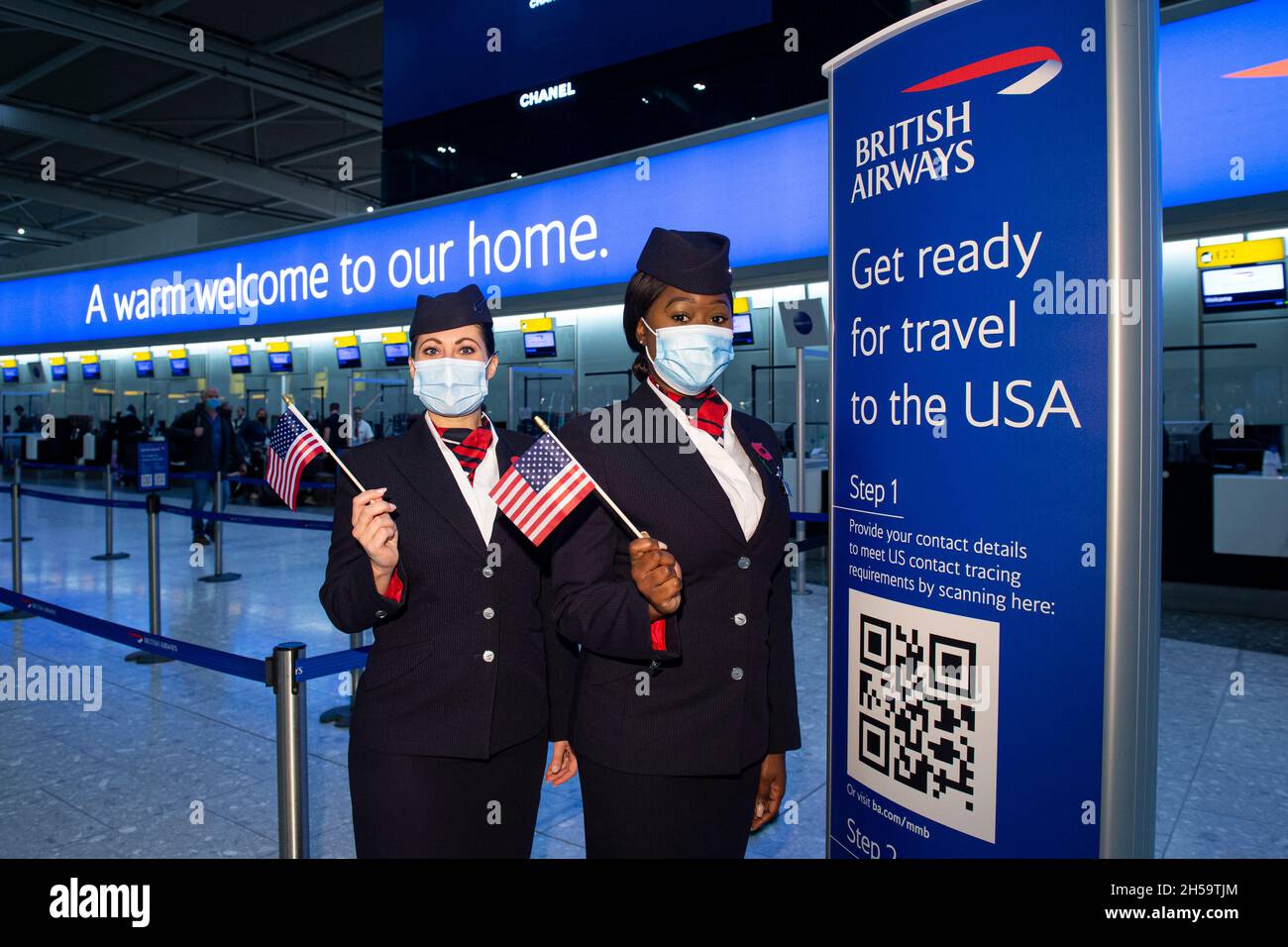EDITORIAL USE ONLY British Airways Ambassadors Elysa Marsden (left) and ...