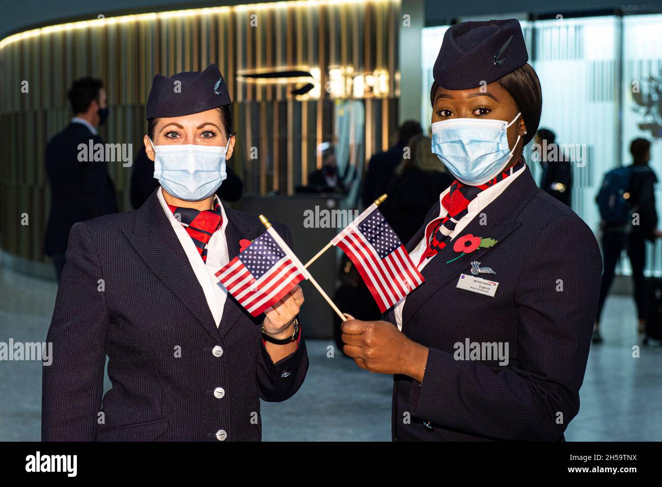 EDITORIAL USE ONLY British Airways Ambassadors Elysa Marsden (left) and ...