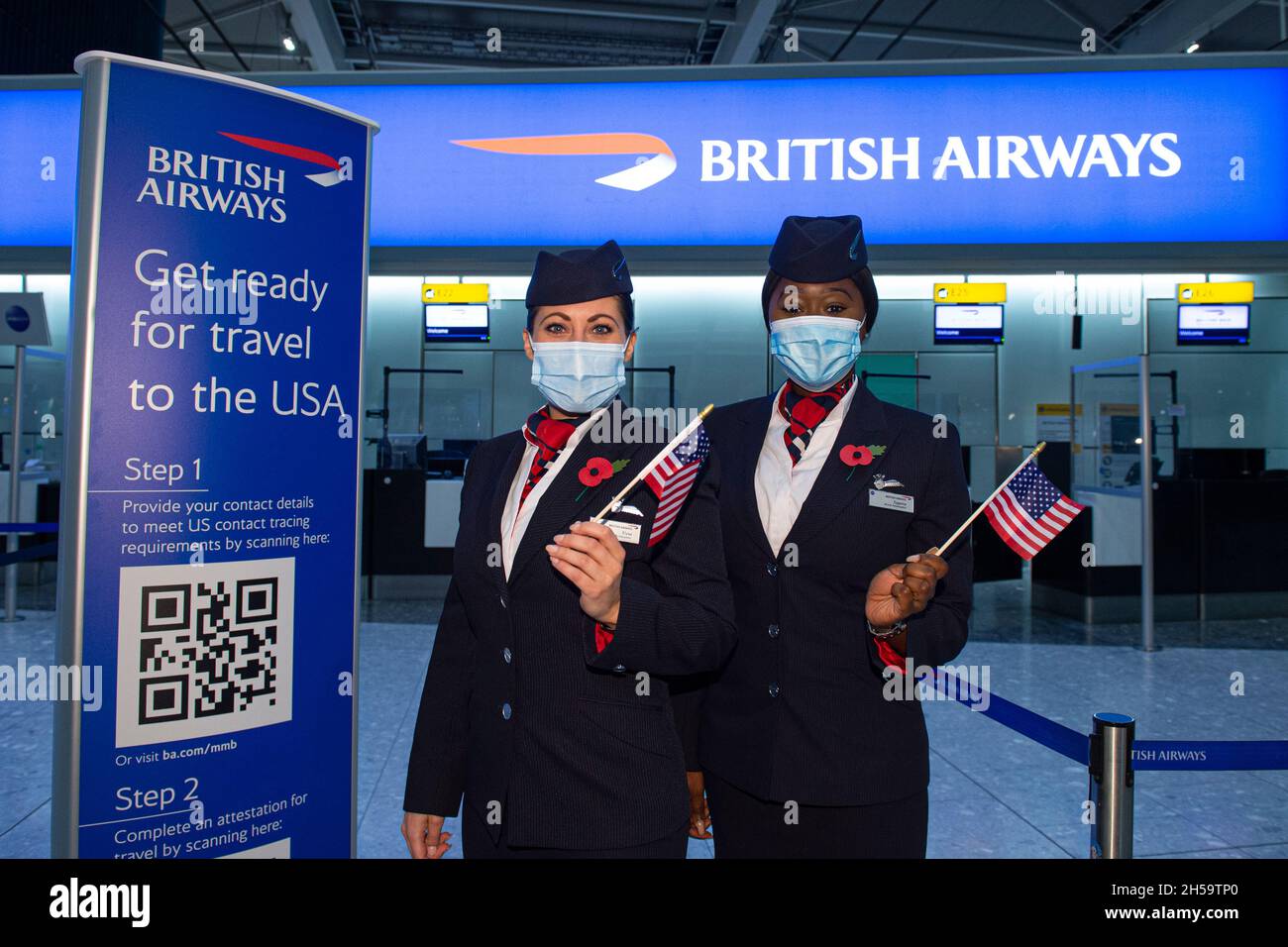 EDITORIAL USE ONLY British Airways Ambassadors Elysa Marsden (left) and ...