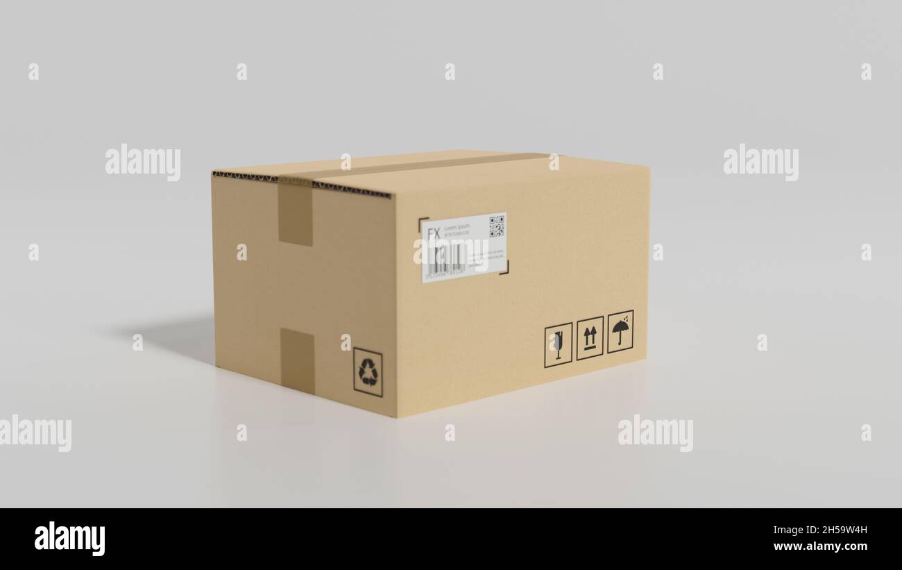 Delivery shipping parcel packaging concept, mockup of cardboard box or ...