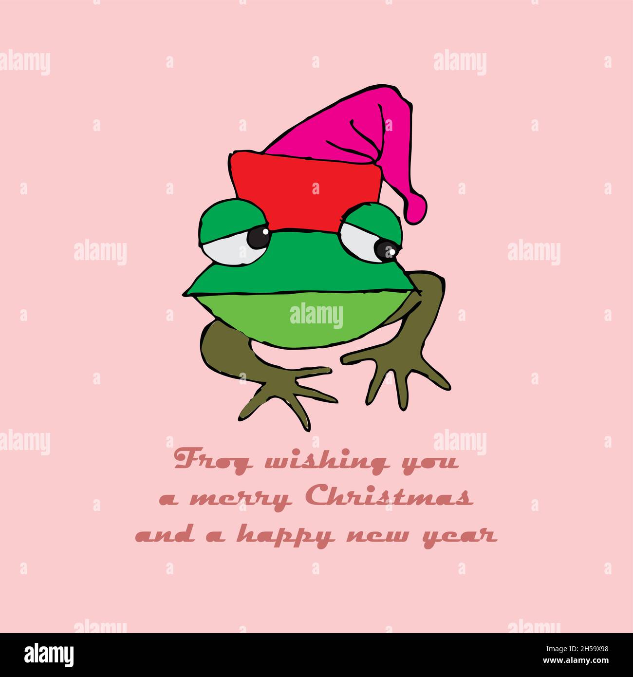 Cute Frog Celebrate chrismast and happy new year Stock Vector Image ...