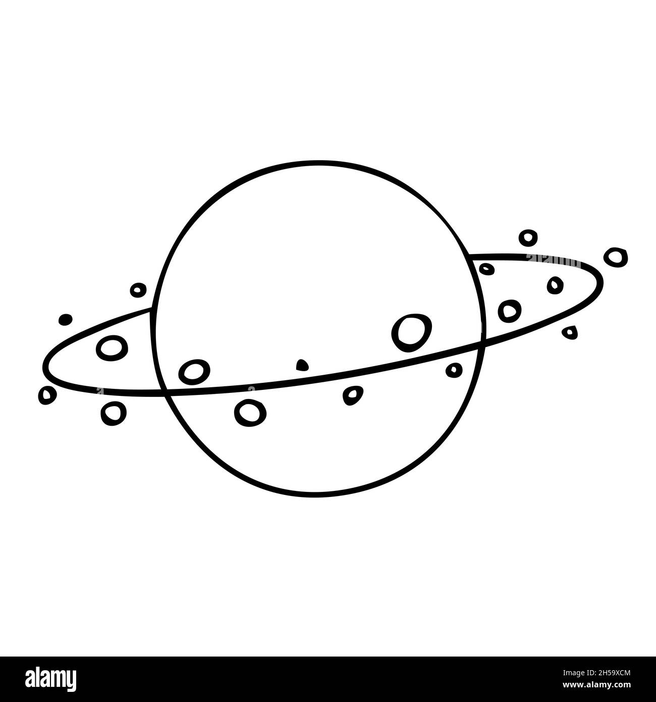 Illustration galaxy planets in Black and White Stock Photos & Images ...