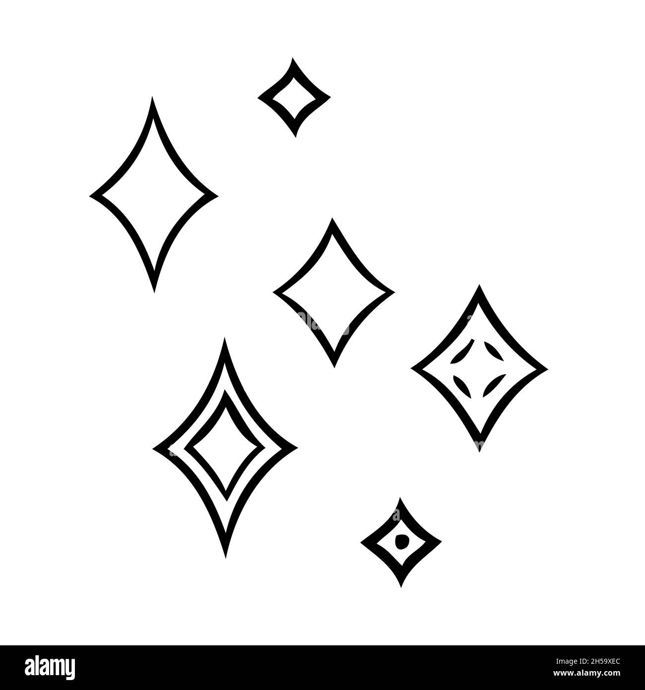 Esoteric symbols of the star. Celestial signs. Vector illustration ...