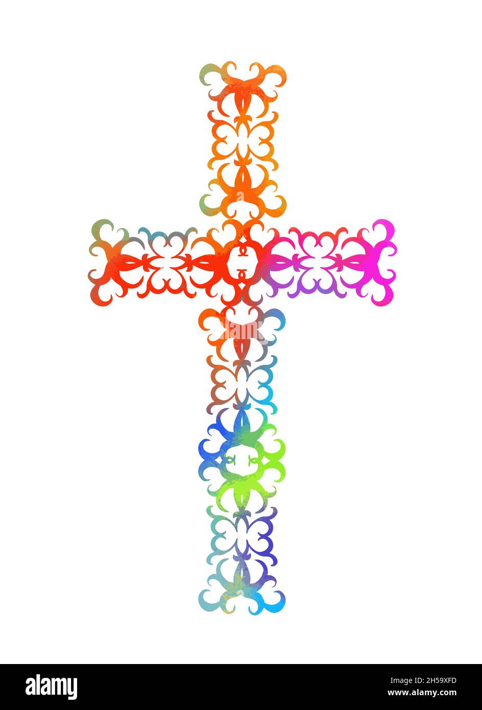 Multi-colored cross of patterns. Vector illustration Stock Vector Image ...