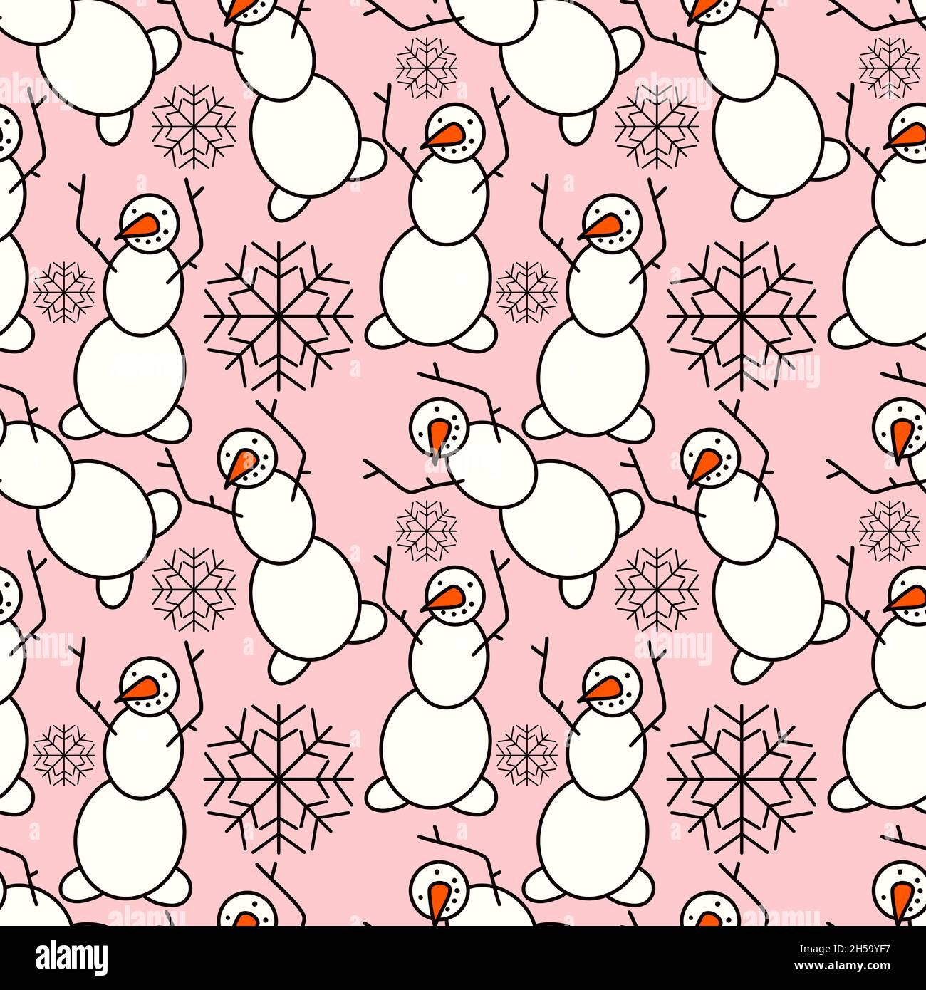 Christmas seamless pattern snowmen Cut Out Stock Images & Pictures - Alamy