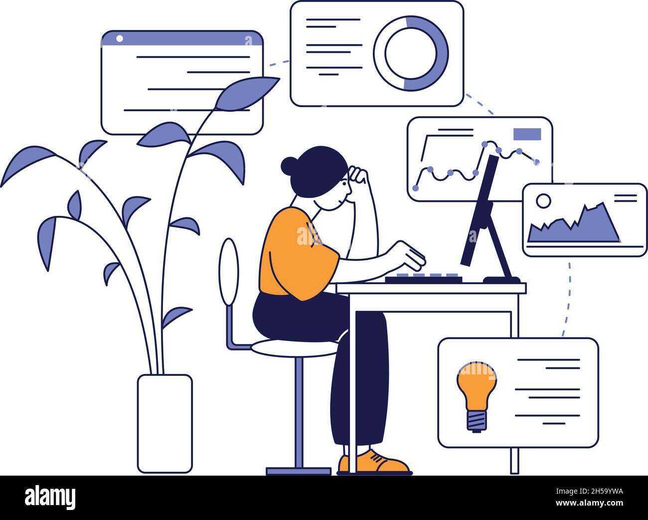 Programmer At Work Geek Working App Developer At Computer Engineer Coding Hacker Character