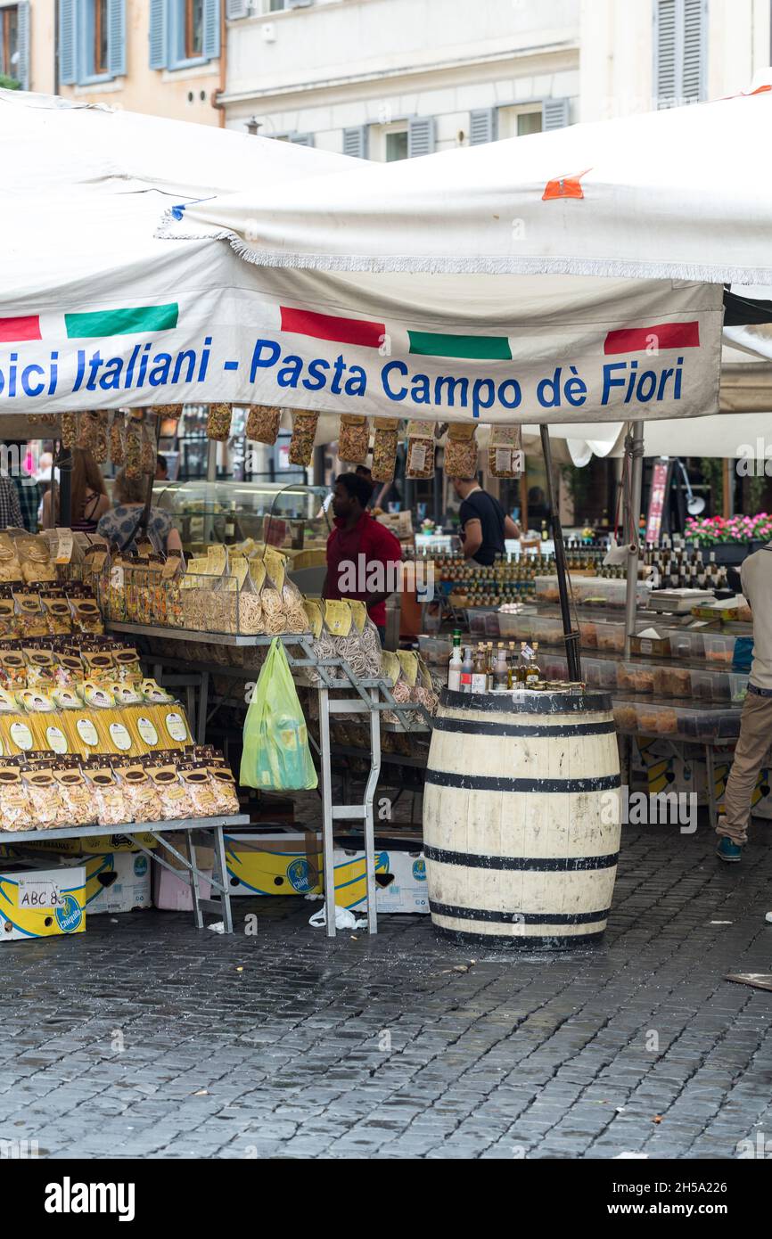 Fresh fruits and vegetables for sale in Campo de Fiori, famous outdoor ...
