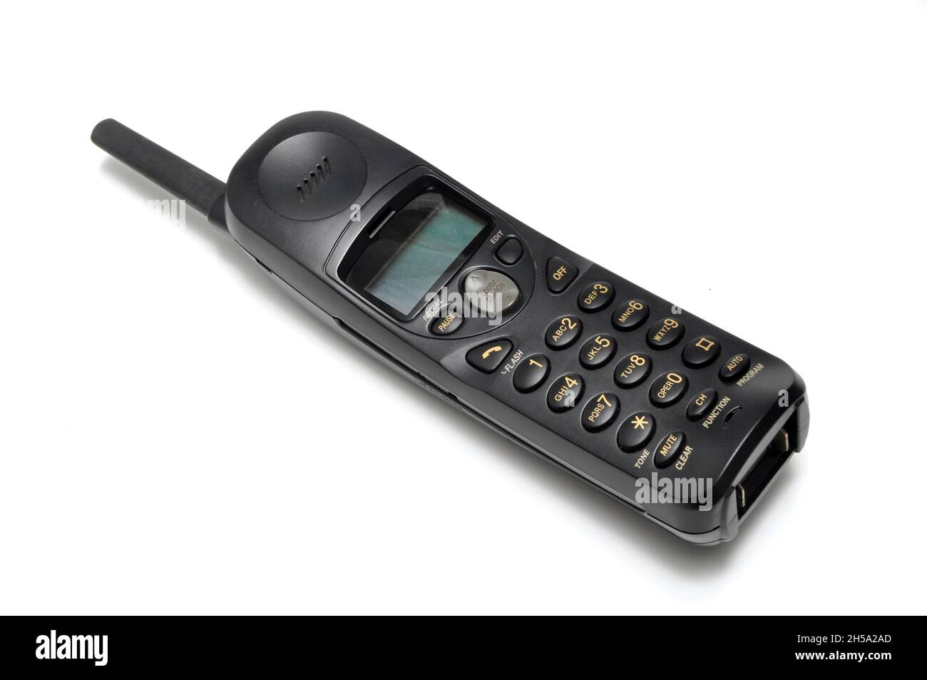 Cordless telephone or portable telephone white background Stock Photo ...