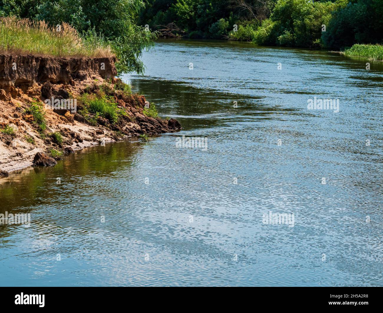 The course of the river along the steep bank Stock Photo - Alamy