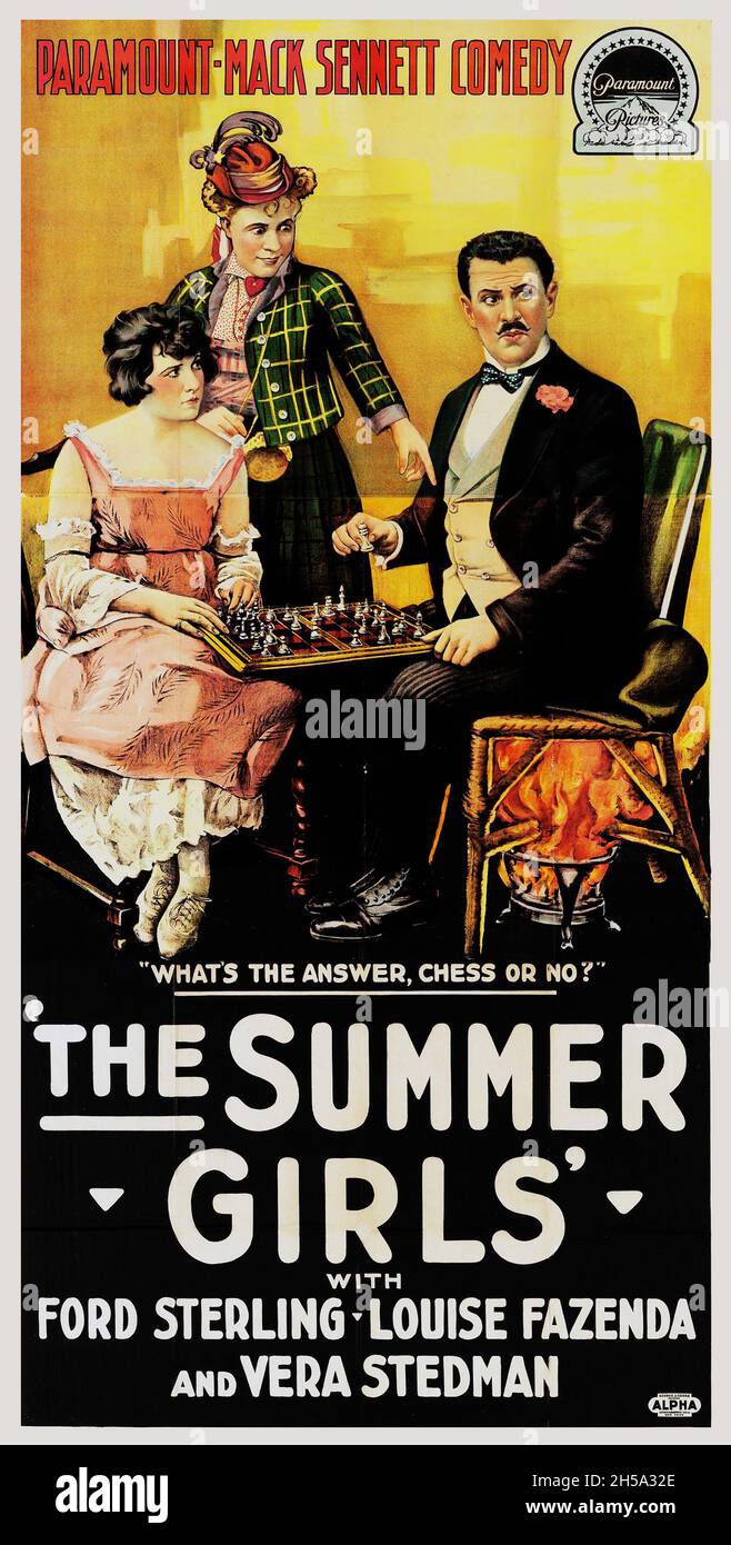 Vintage movie poster: The Summer Girls (Paramount Mack Sennett, 1918 ...