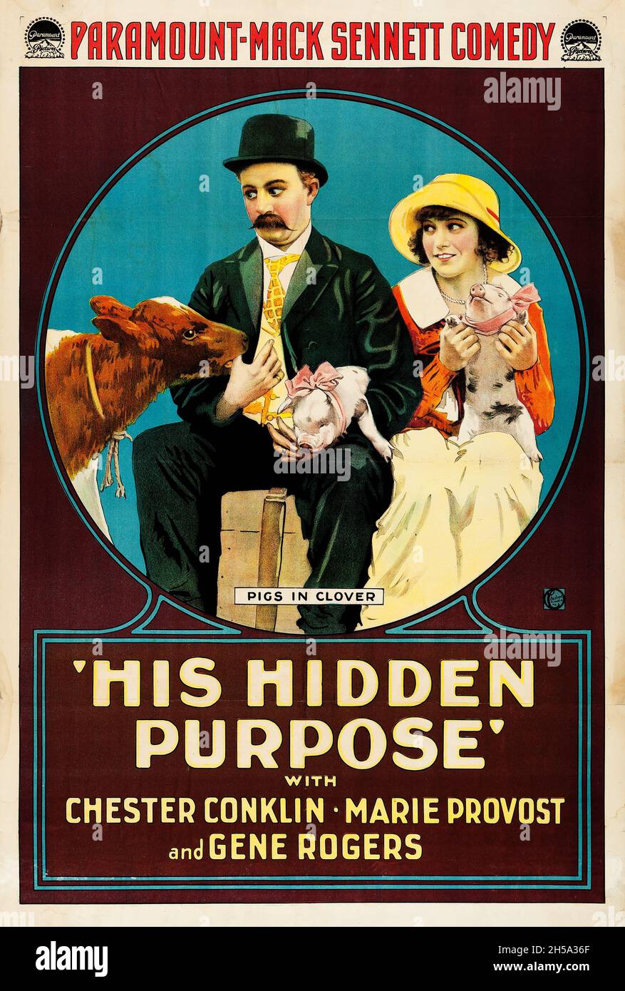 Vintage movie poster: His Hidden Purpose feat Chester Conklin, Marie ...