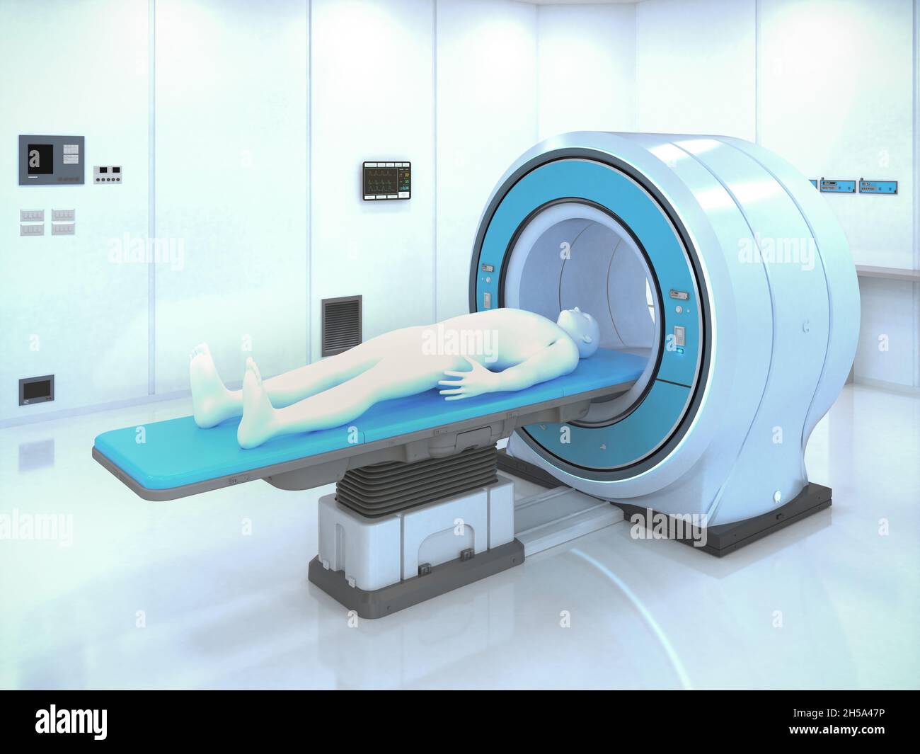 3d rendering mri scan machine or magnetic resonance imaging scan device ...
