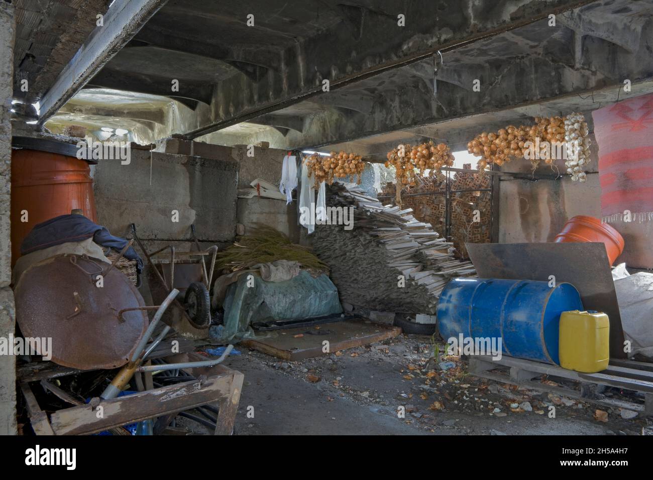 Storage area made from parts taken from a former communist factory that ...