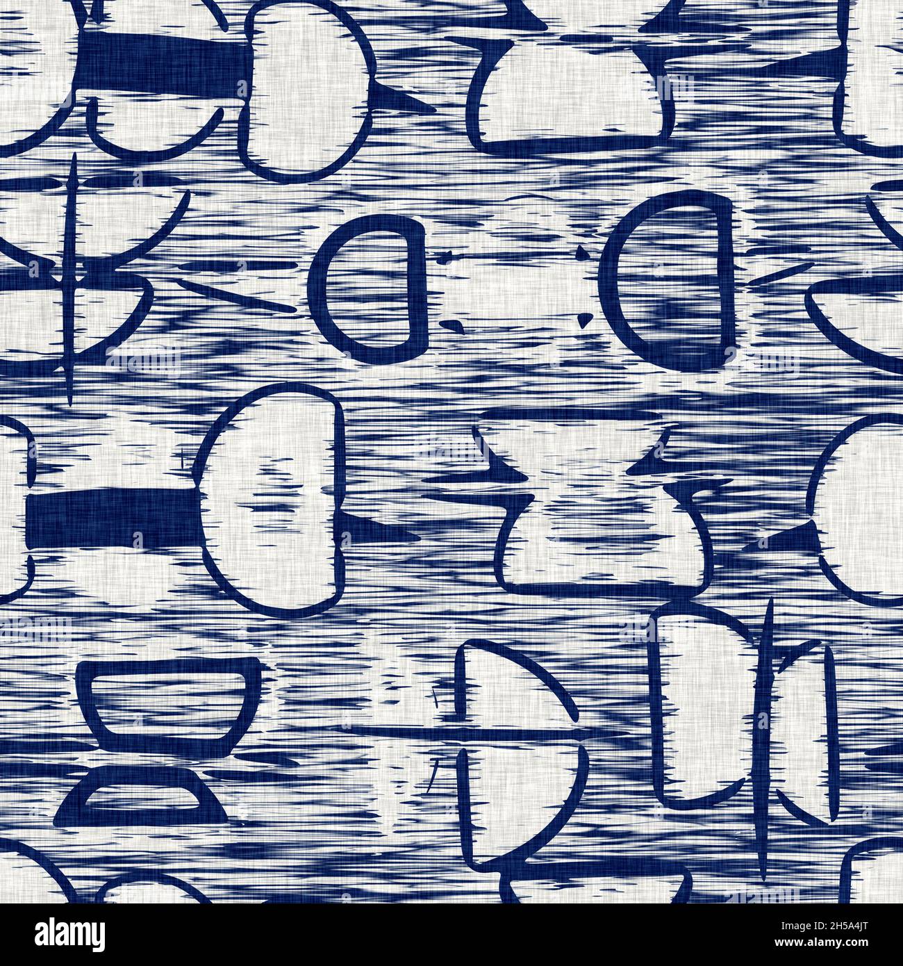 Indigo dyed fabric geo shape pattern texture. Seamless textile fashion ...