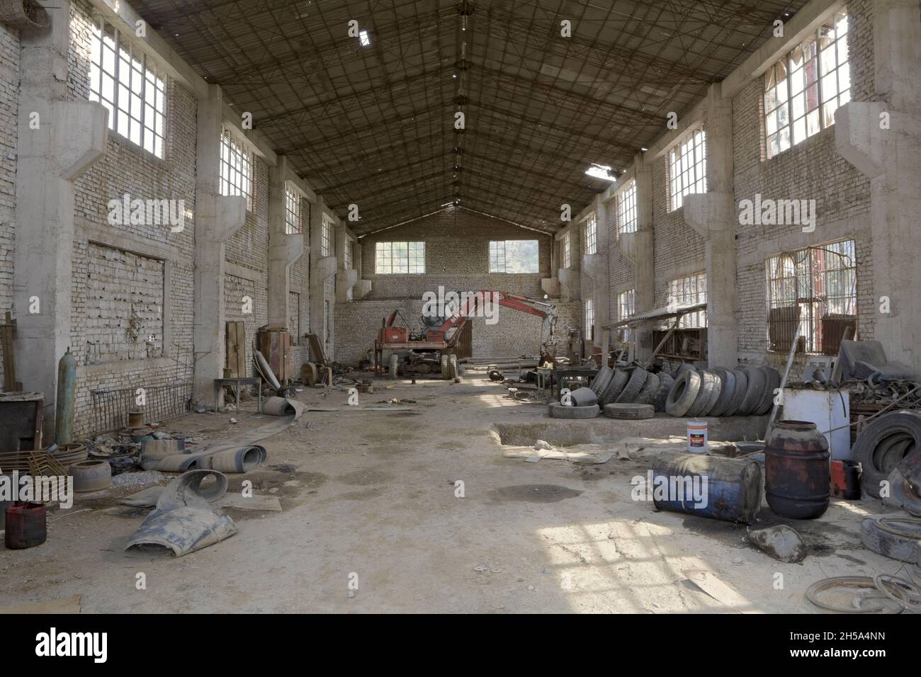 Part of a factory that built the communist bunkers of Albania Stock ...